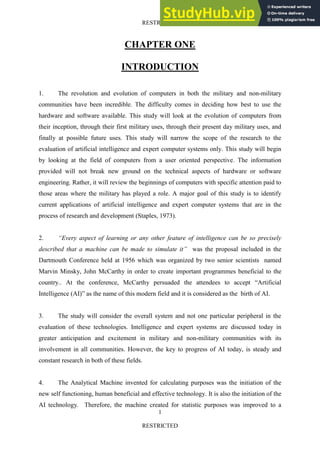 Artificial Intelligence And Future Warfare | PDF