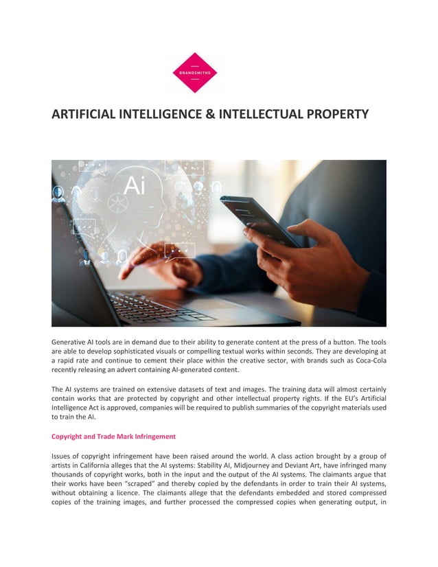 Artificial Intelligence and Intellectual Property - Brandsmiths.pdf