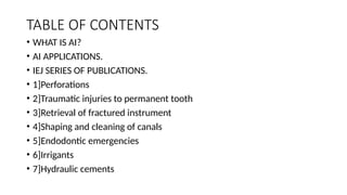 Artificial Intelligence plus summary of IEJ series clinical articles of ...