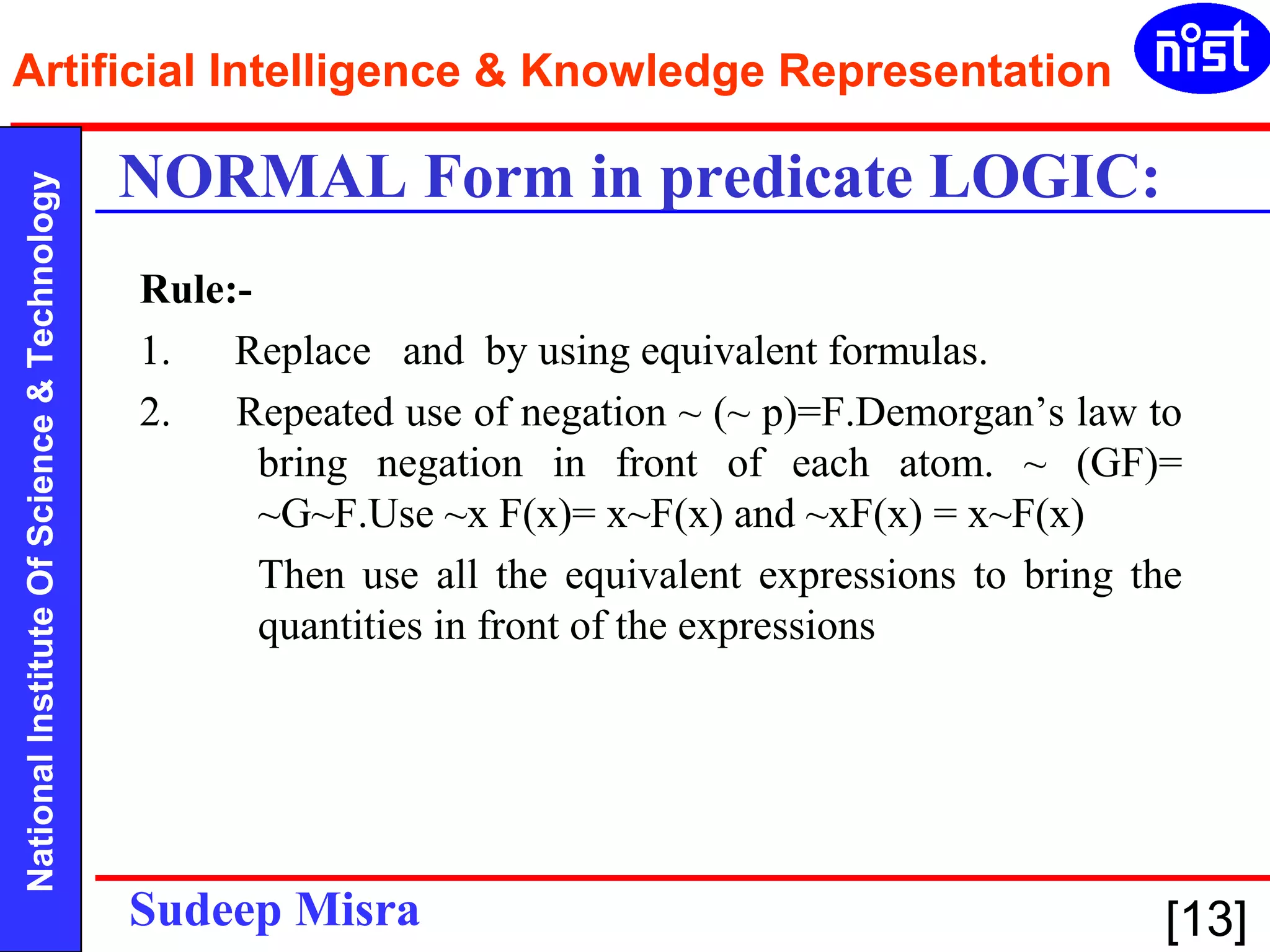 Artificial intelligence and knowledge representation | PPT