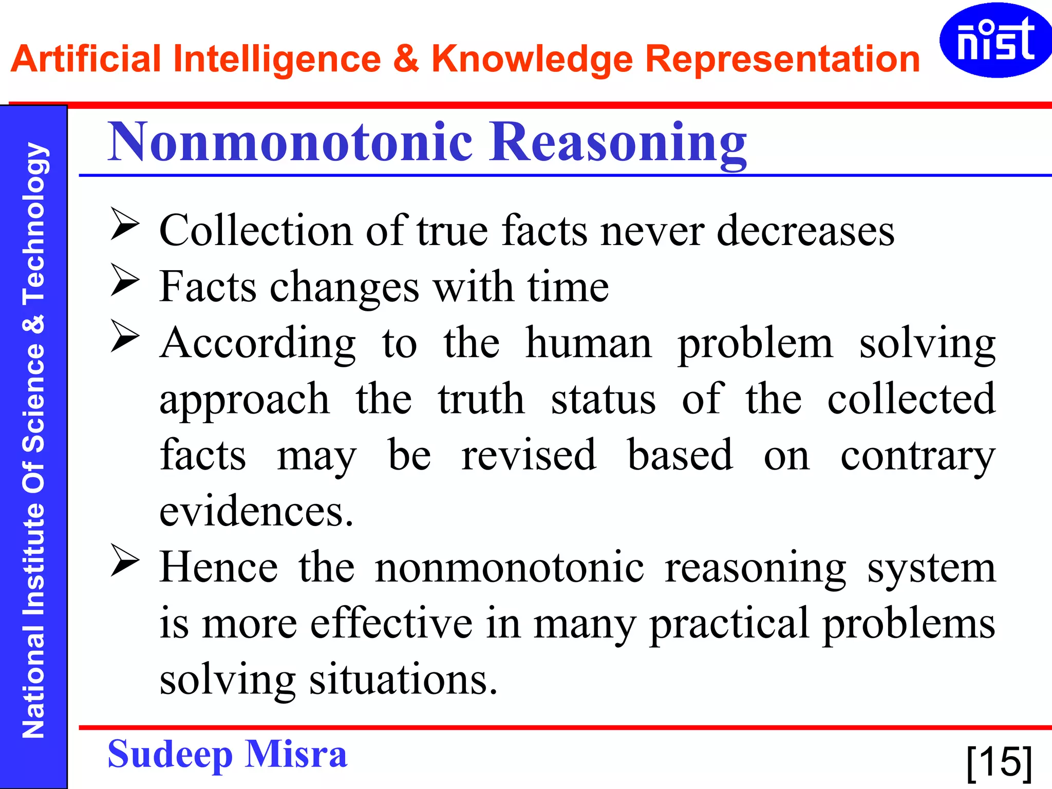 Artificial intelligence and knowledge representation | PPT