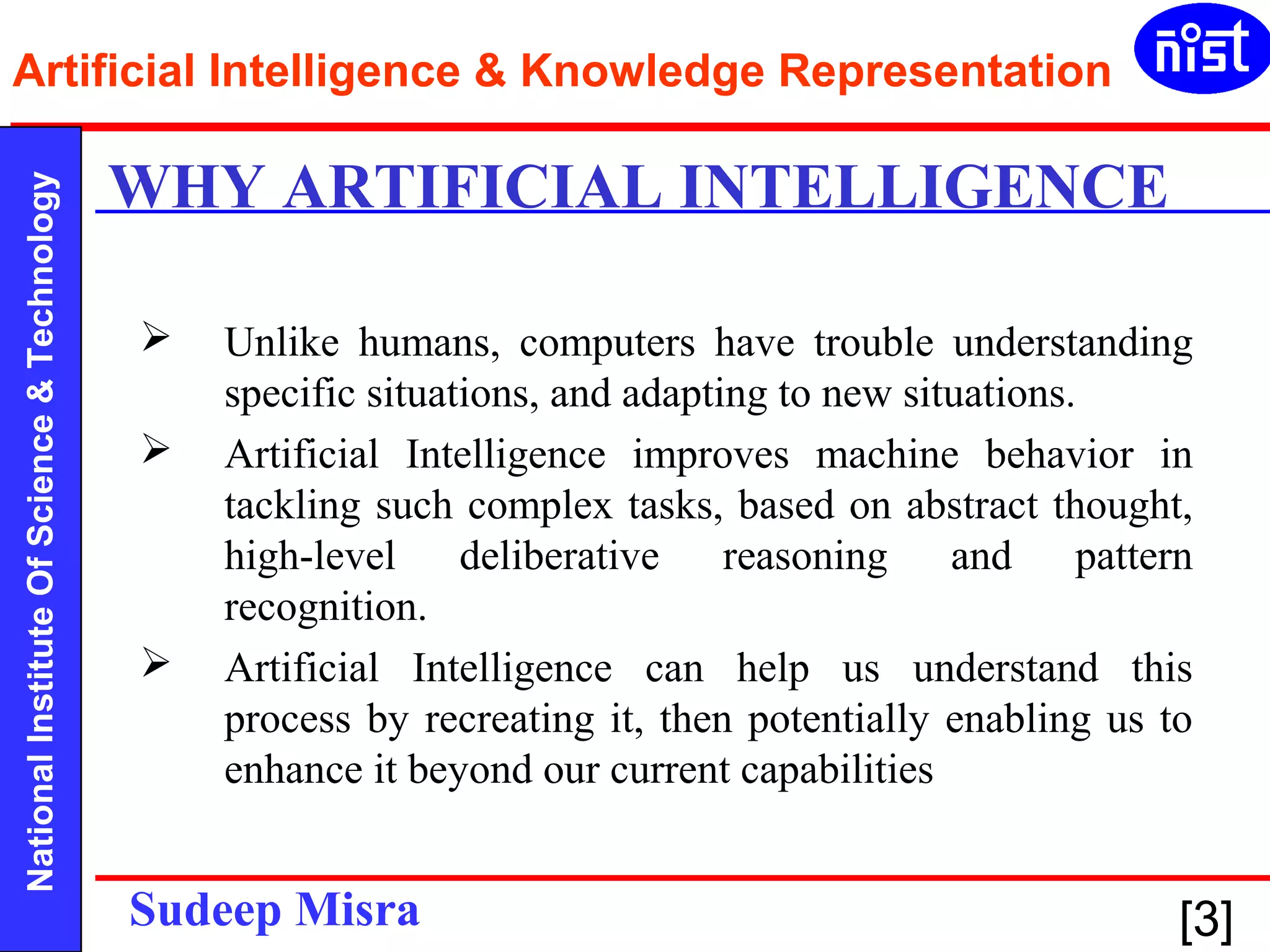 Artificial intelligence and knowledge representation | PPT