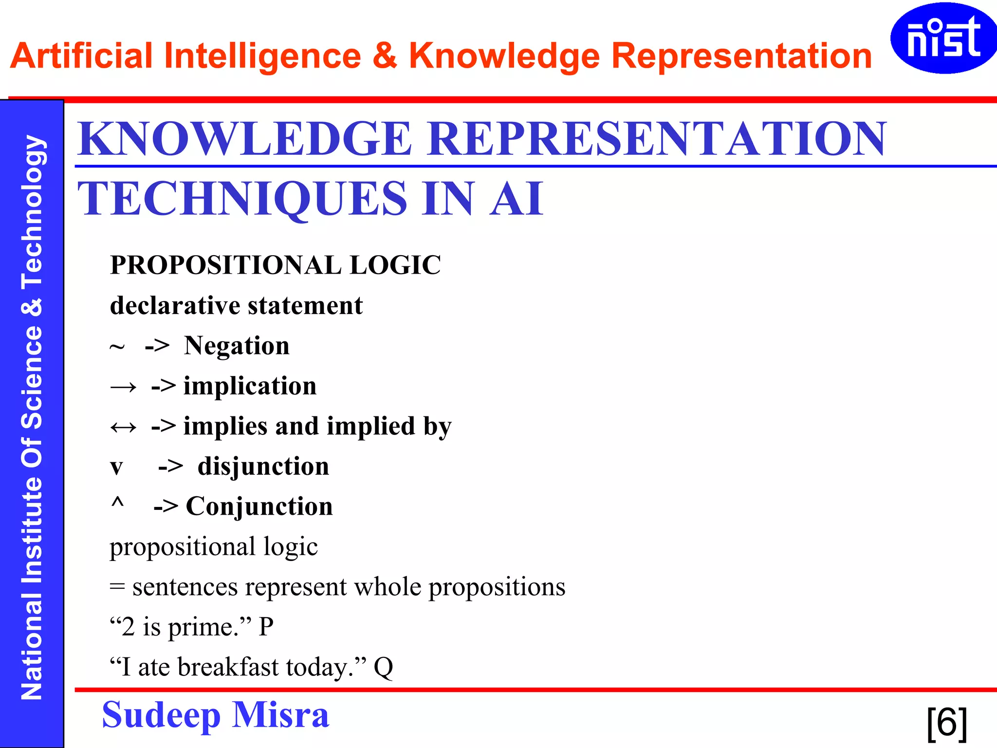Artificial intelligence and knowledge representation | PPT