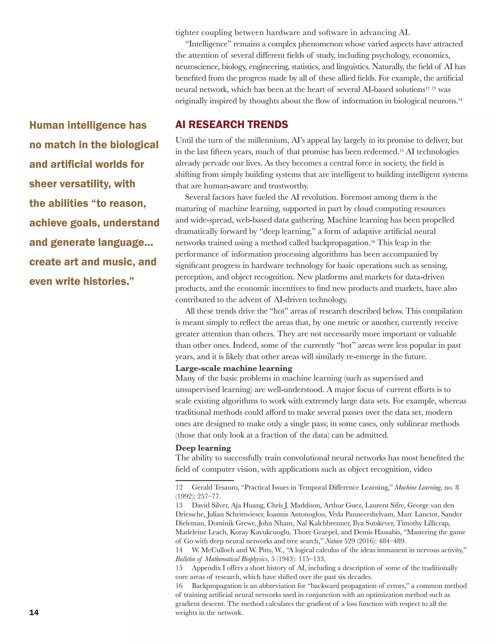 Artificial Intelligence and Life in 2030. Standford U. Sep.2016