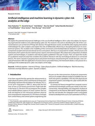 Artificial intelligence and machine learning in dynamic cyber risk ...