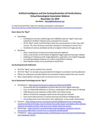 Artificial Intelligence and the Coming Revolution of Family History ...