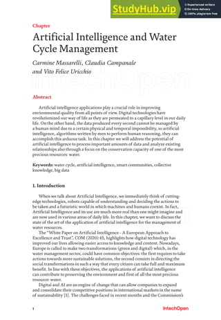Artificial Intelligence And Water Cycle Management | PDF