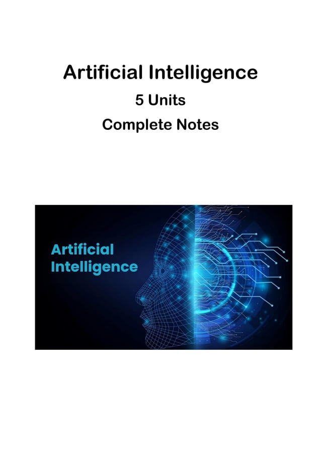 Artificial Intelligence (Complete Notes).pdf | Artificial Intelligence ...
