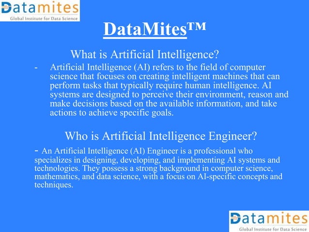 Artificial Intelligence Course In Bangalore Pptx