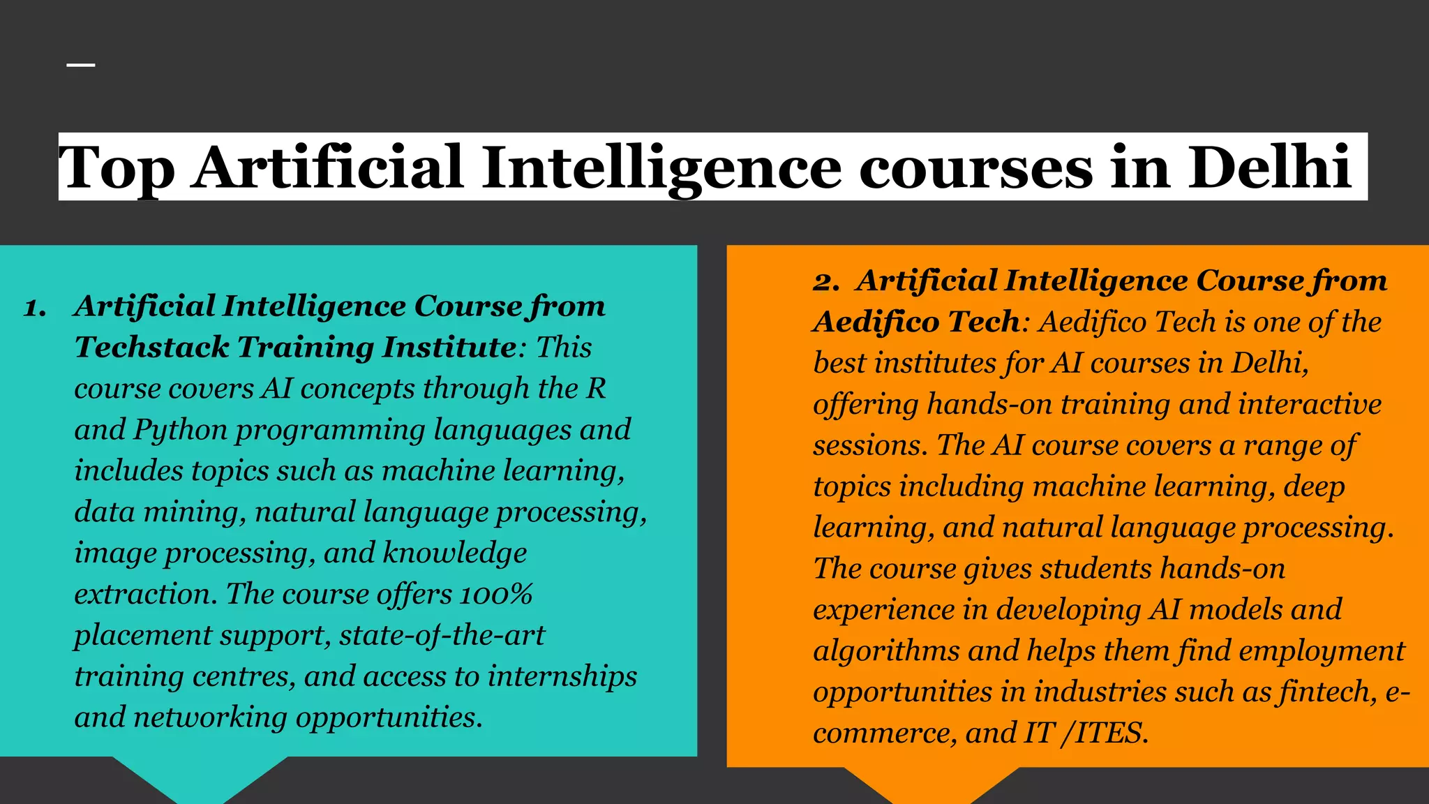 Artificial intelligence course in Delhi | PPTX