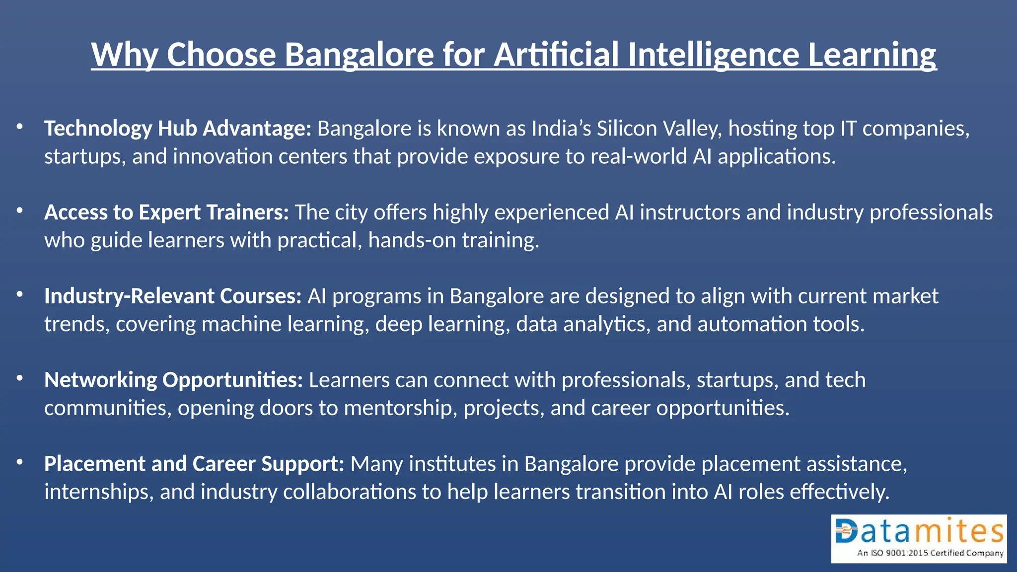 Artificial Intelligence Courses in Bangalore | PPTX