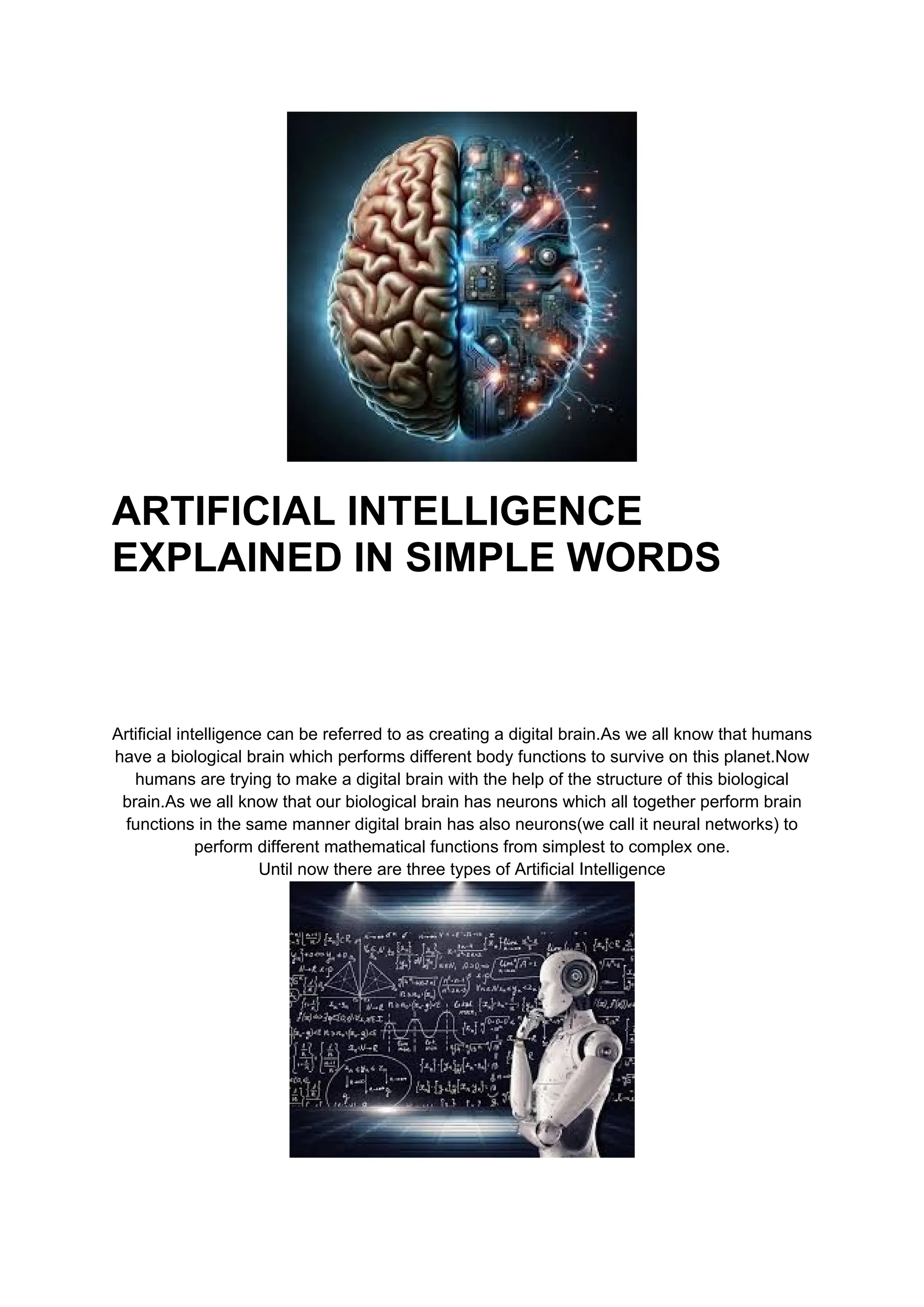 ARTIFICIAL INTELLIGENCE EXPLAINED IN SIMPLE WORDS | PDF