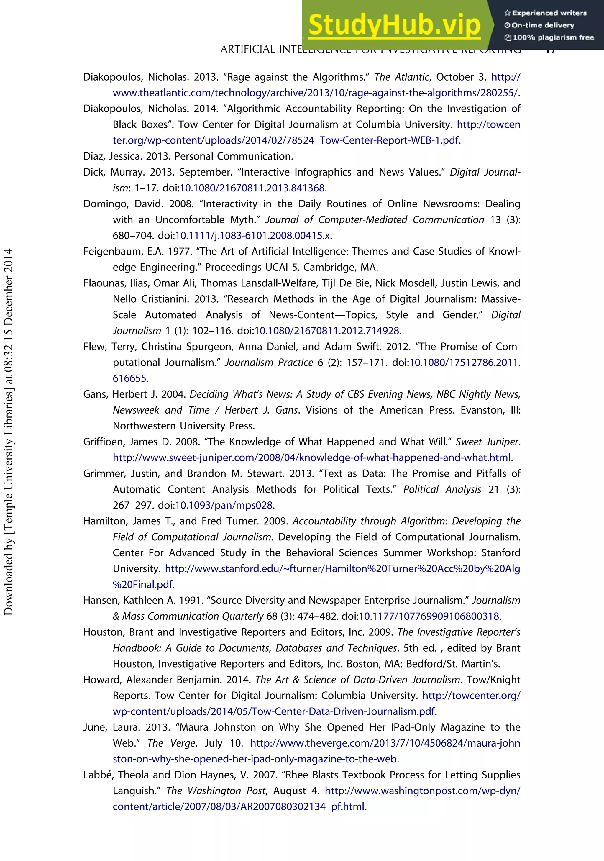 Artificial Intelligence For Investigative Reporting | PDF