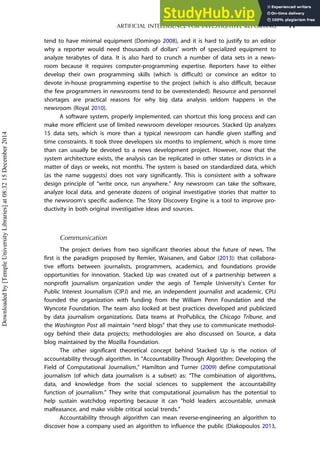 Artificial Intelligence For Investigative Reporting | PDF