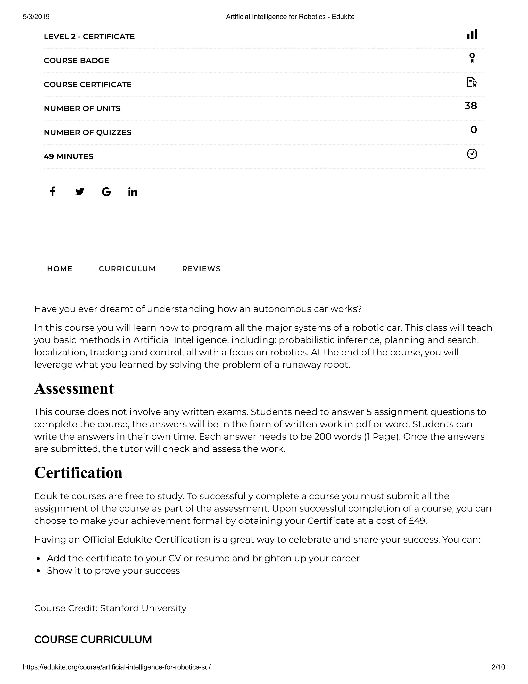 Artificial Intelligence For Robotics Edukite Pdf