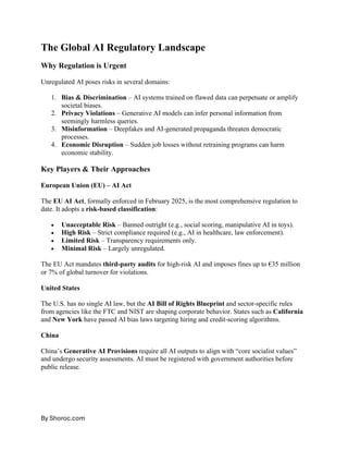 AI Regulation Around the World: 2025 Global Overview | PDF