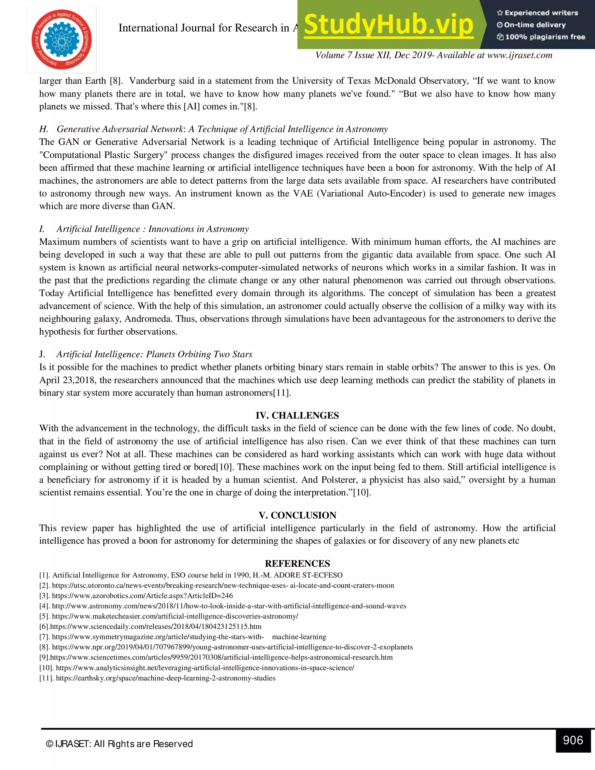 Artificial Intelligence In Astronomy | PDF