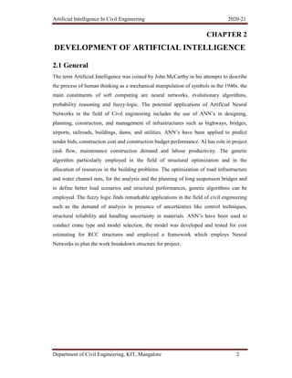 Artificial intelligence in civil engineering seminar report | PDF
