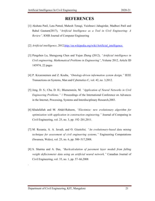 Artificial intelligence in civil engineering seminar report | PDF