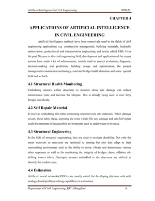Artificial intelligence in civil engineering seminar report | PDF