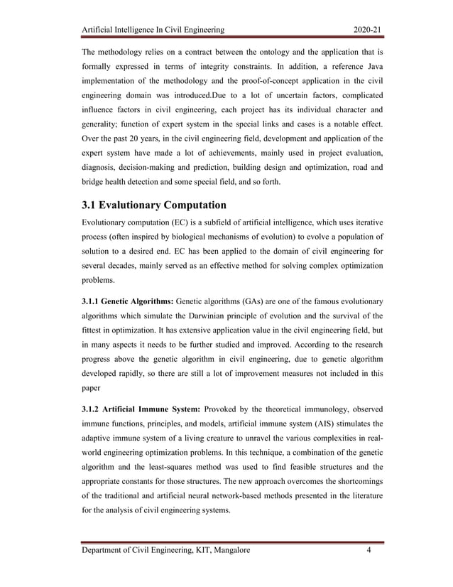 Artificial intelligence in civil engineering seminar report