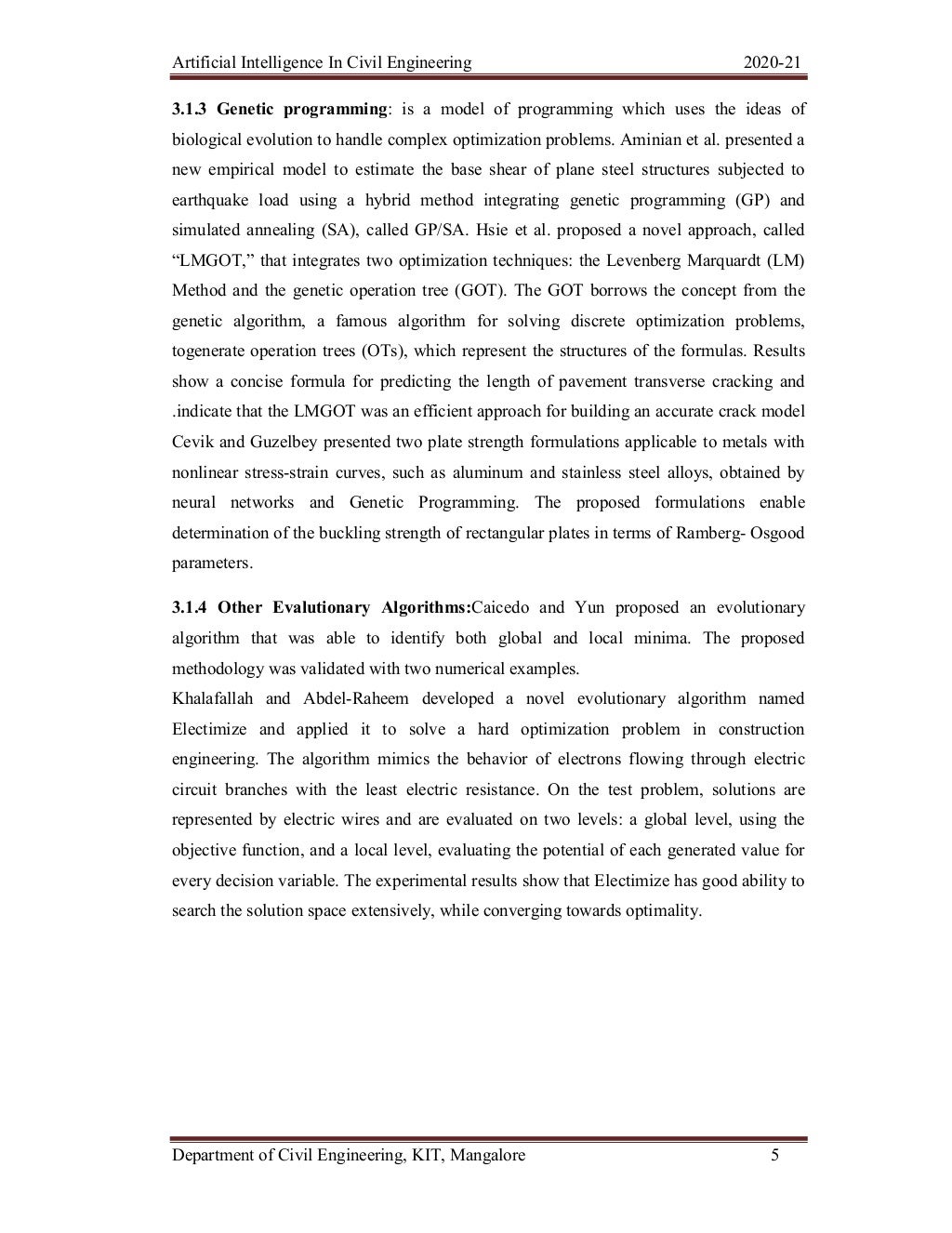 Artificial intelligence in civil engineering seminar report