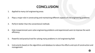 Artificial intelligence in civil engineering technicial seminar ppt | PPTX