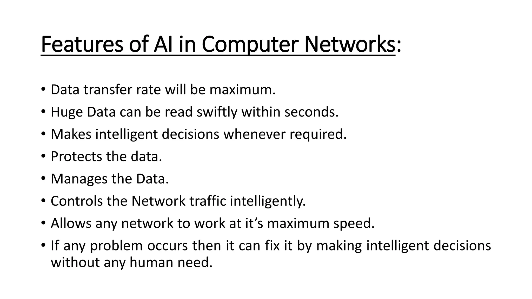 Artificial Intelligence in Computer Networks | PPTX