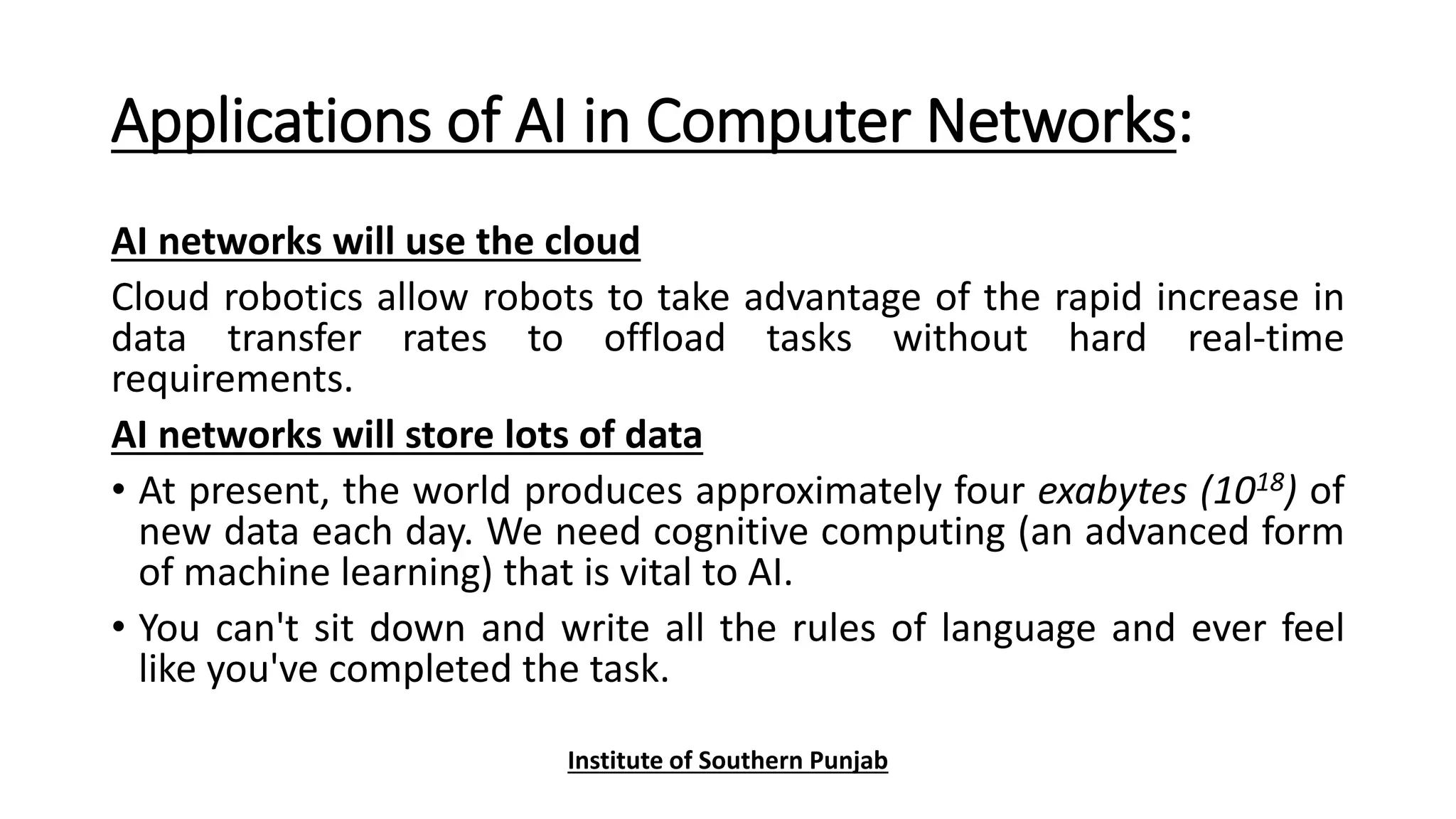 Artificial Intelligence in Computer Networks | PPTX