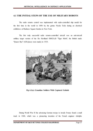 Seminar report on Artificial Intelligence in defence application | DOCX