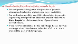 Artificial intelligence in drug discovery | PPTX