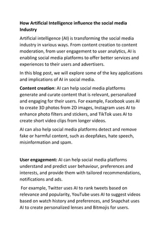 Artificial Intelligence influencing the Social Media Industry.pdf