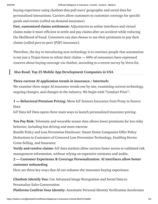 Artificial intelligence in insurance 3 trends - venkat k - medium | PDF