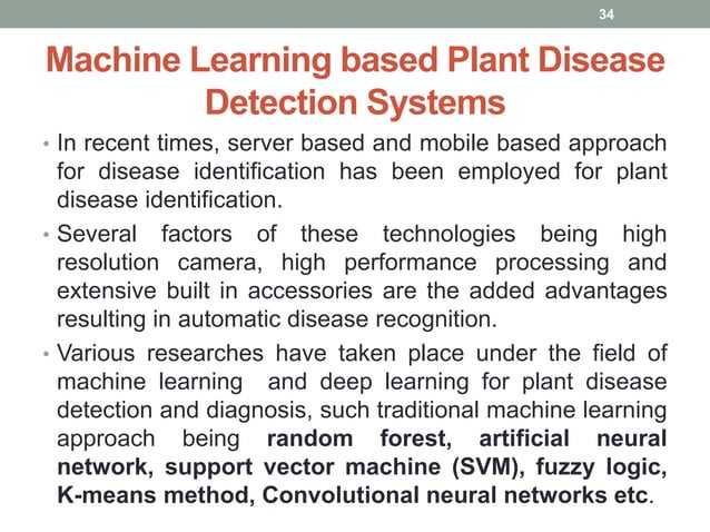 Artificial intelligence in plant disease detection | PPTX