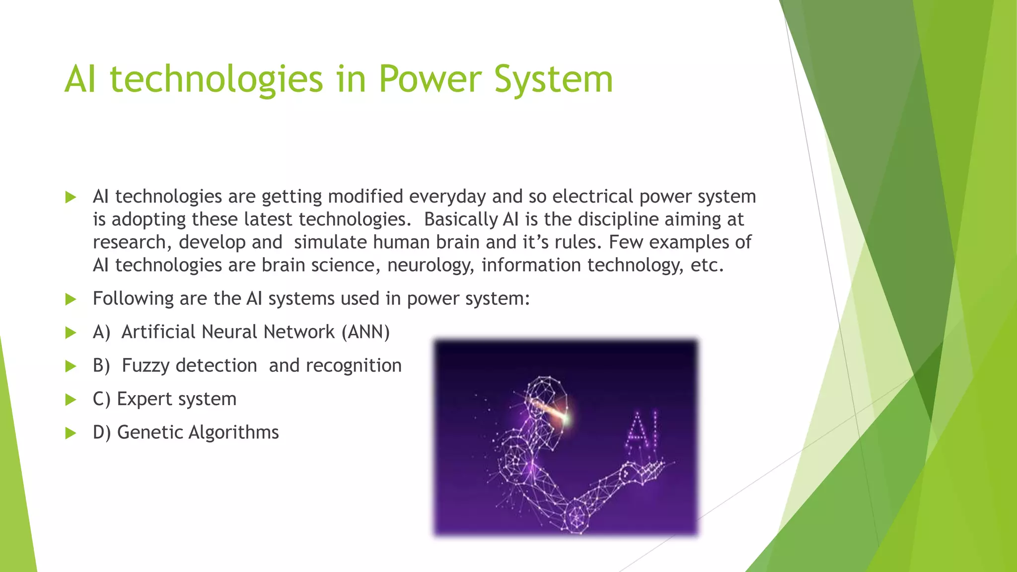 Artificial intelligence in power system | PPTX