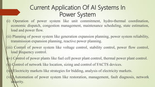 Artificial intelligence in power systems seminar presentation | PPTX