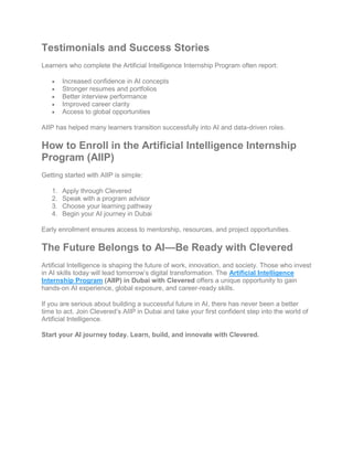 Artificial Intelligence Internship Program (AIIP) in Dubai with ...