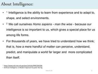 Artificial intelligence introduction | PPTX