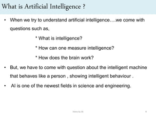 Artificial intelligence introduction | PPTX