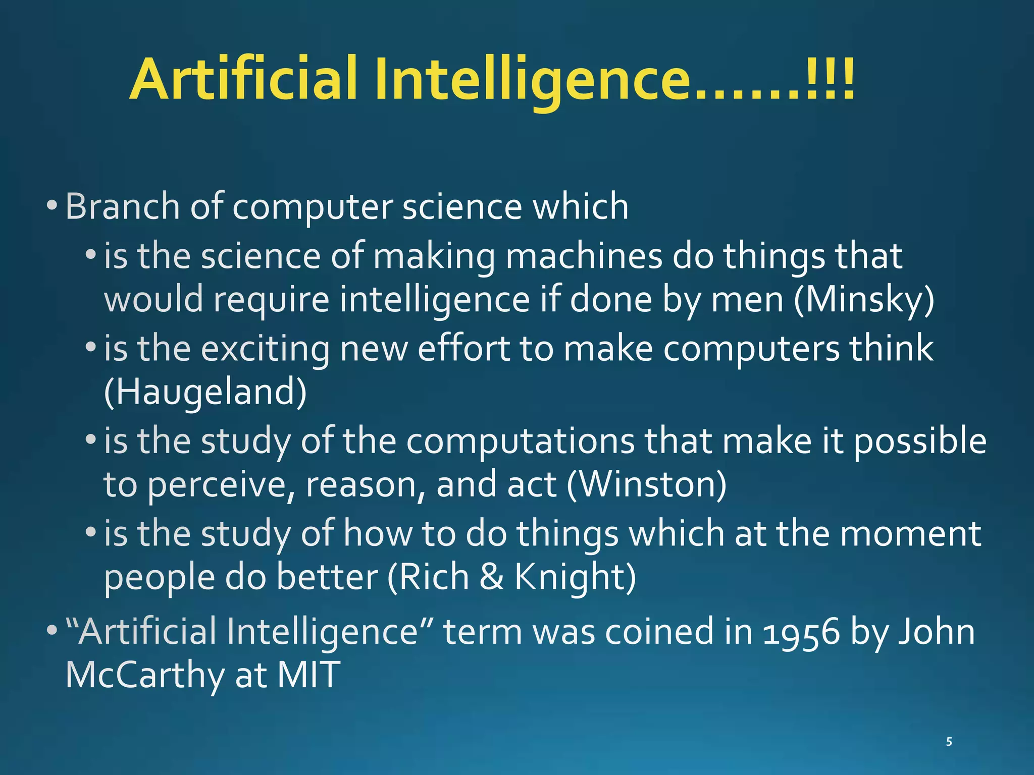 introduction to Artificial intelligence | PPTX