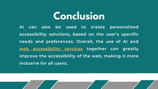 Artificial Intelligence in Web Accessibility Solutions | PDF