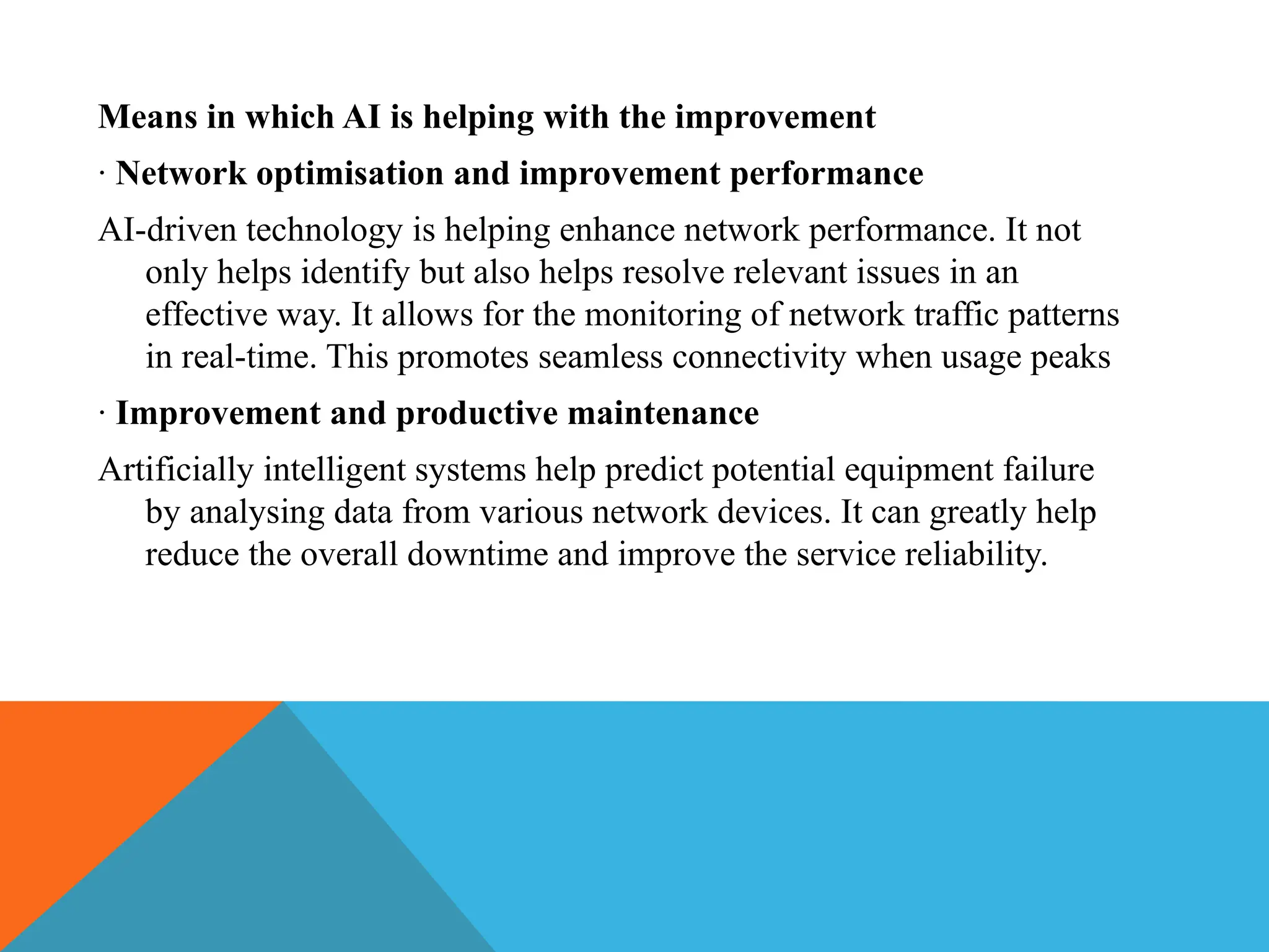 Artificial intelligence in wireless broadband internet services | PPT