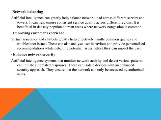 Artificial intelligence in wireless broadband internet services | PPT