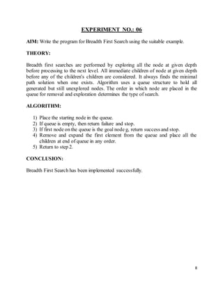 Artificial Intelligence Lab File | PDF