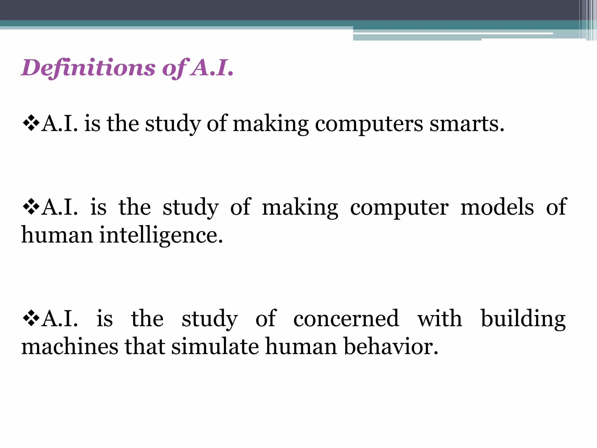 Artificial intelligence lecture 1 | PPT