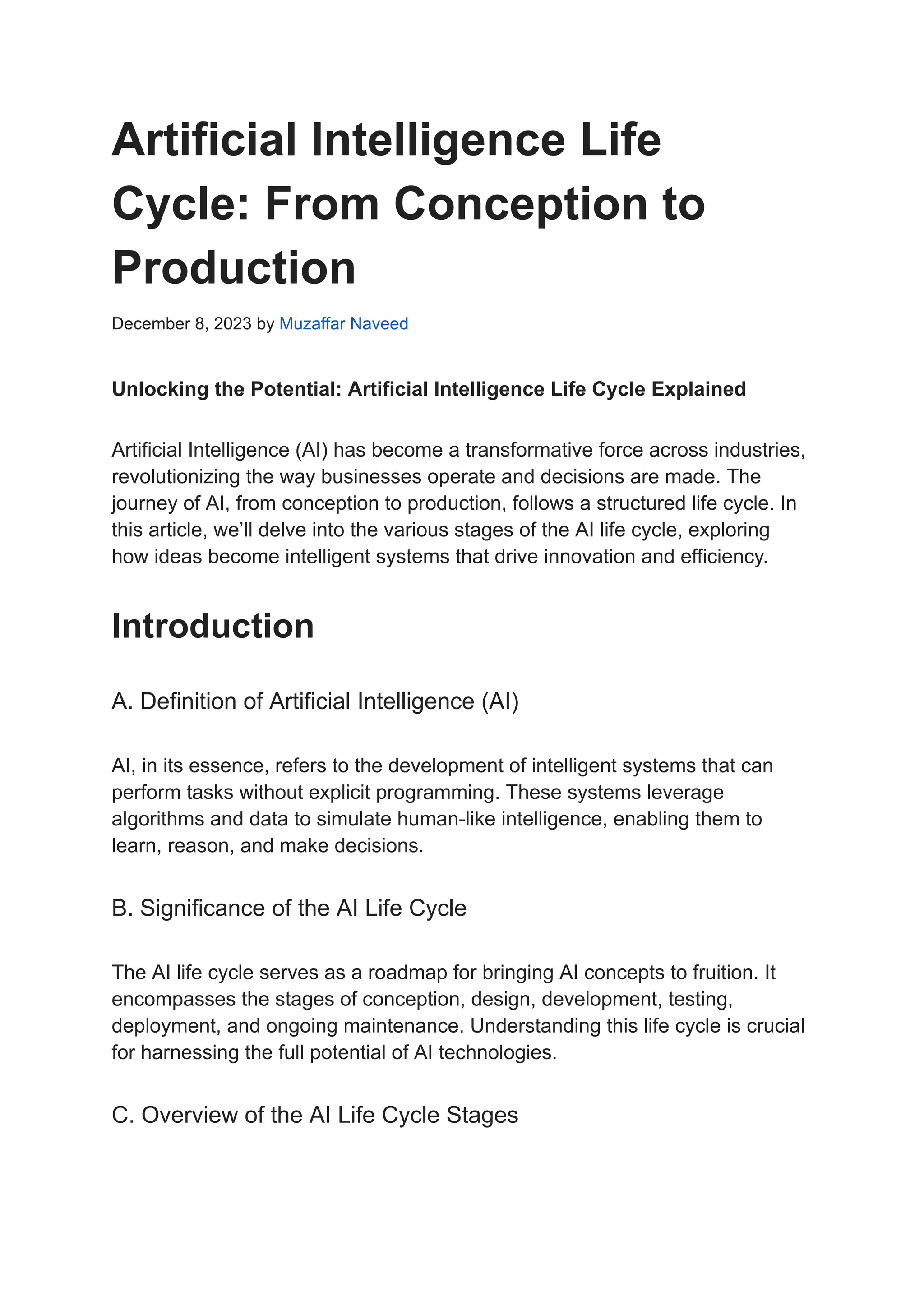 Artificial Intelligence Life Cycle From Conception to Production.pdf