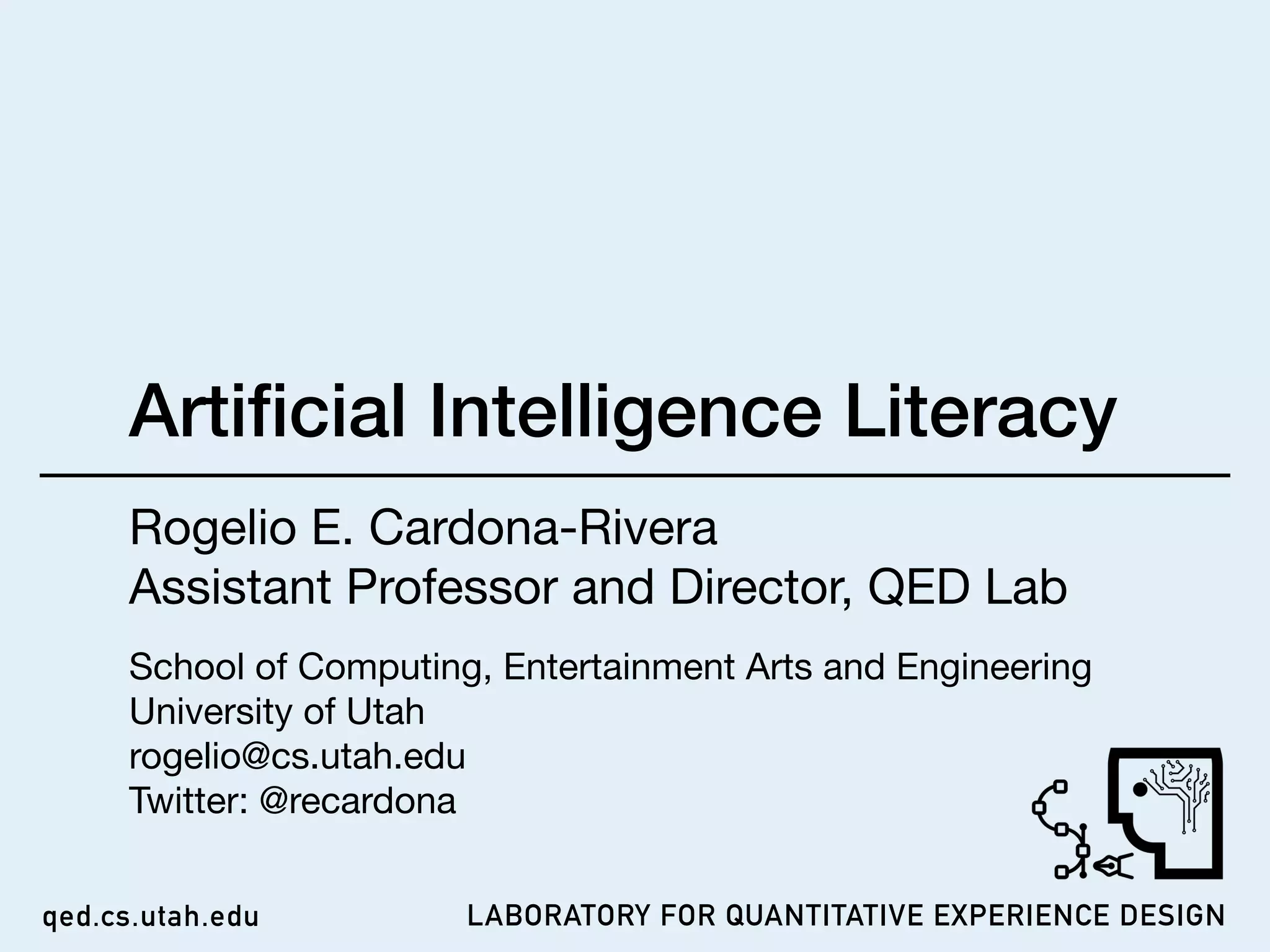 Artificial Intelligence Literacy | PDF