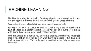 Artificial Intelligence & Machine learning | PPT