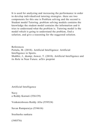 Artificial IntelligenceNavya Reddy Karnati (556139)Ven.docx