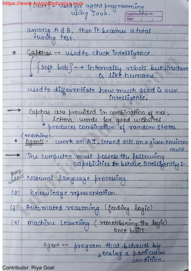 Artificial Intelligence Notes Tutorials Duniya Pdf Programming